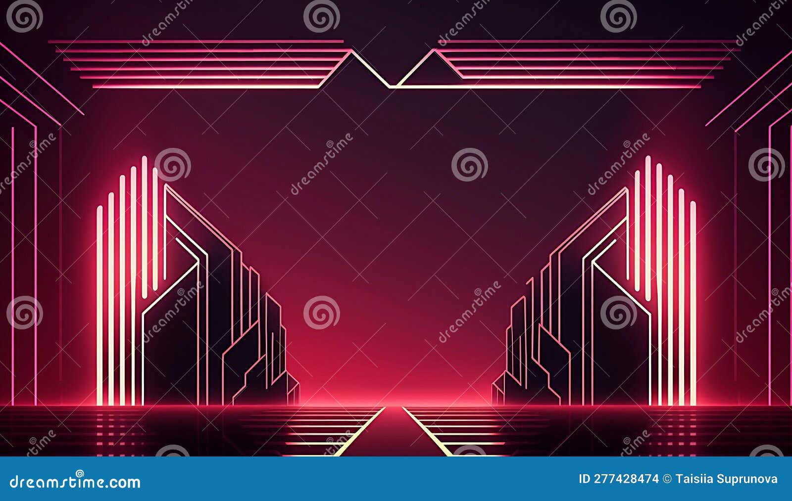 Retro Neon Light Frame Background Stock Illustration - Illustration of ...