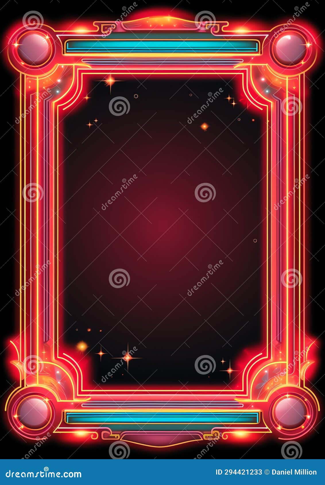 Retro Neon Diner Frame 80s Retro Nostalgic Stock Illustration ...