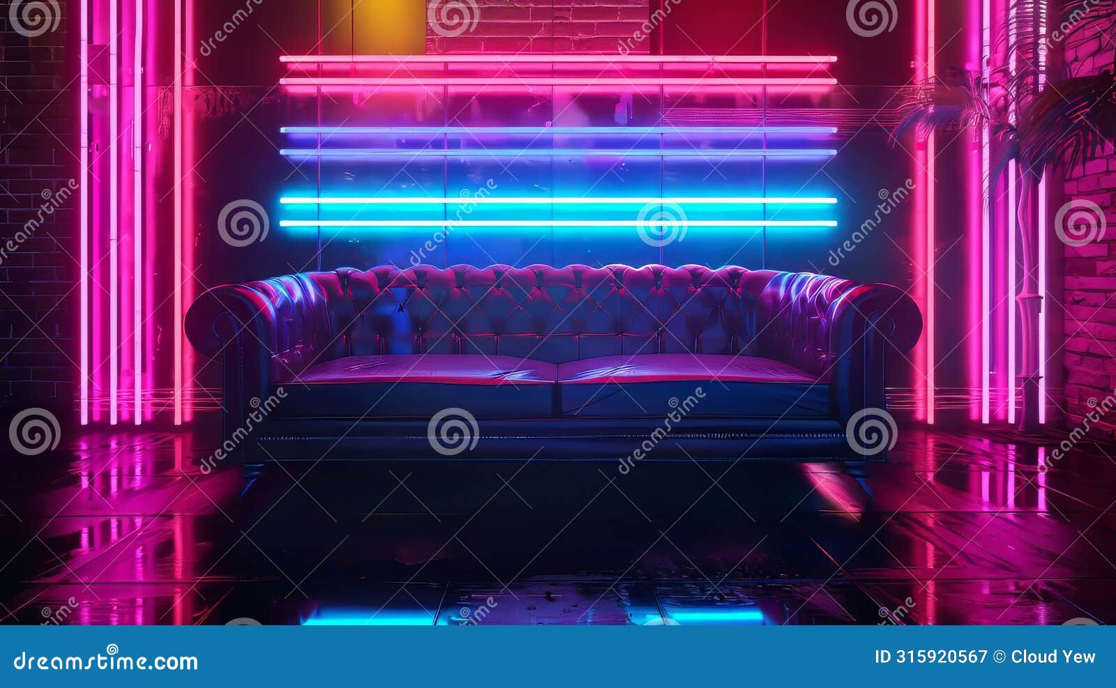 Retro Neon Lights with a Clear Background Stock Illustration ...