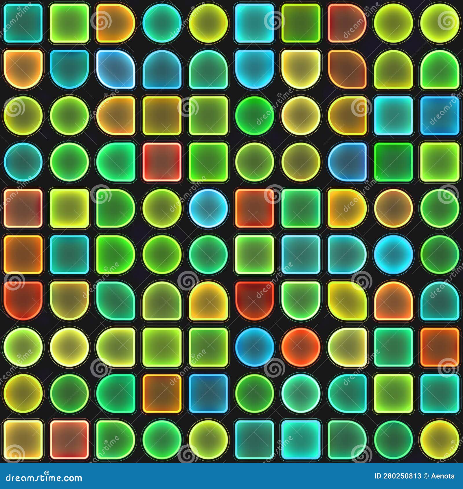 Retro Neon Repeating Pattern Stock Illustration - Illustration of ...