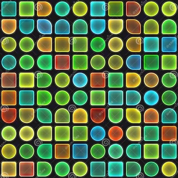 Retro Neon Repeating Pattern Stock Illustration - Illustration of ...