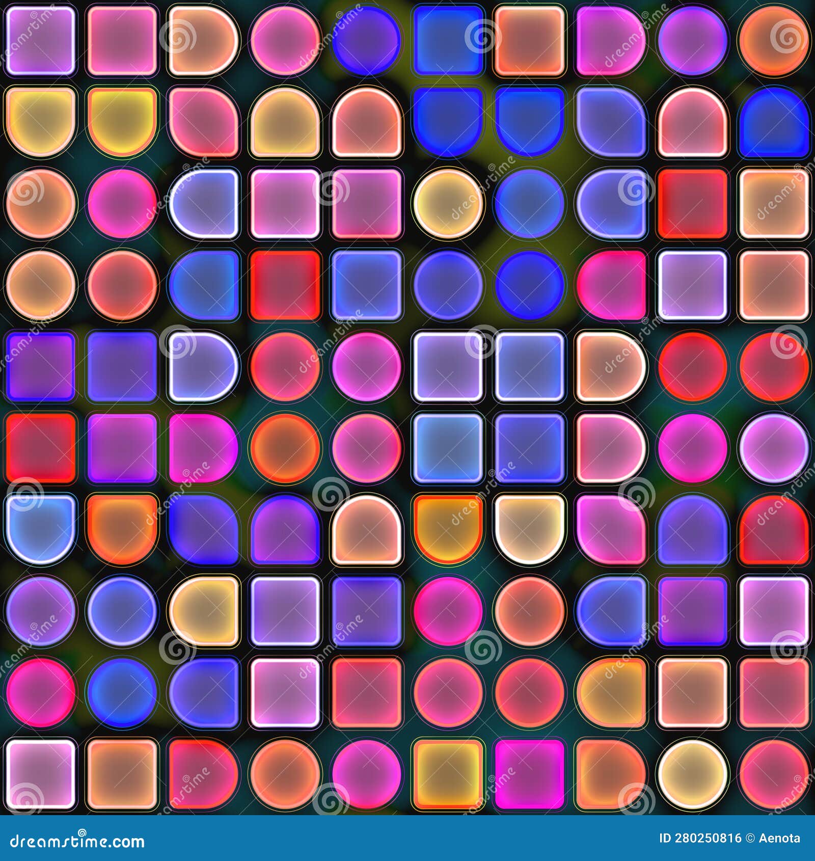 Retro Neon Repeating Pattern Stock Illustration - Illustration of ...