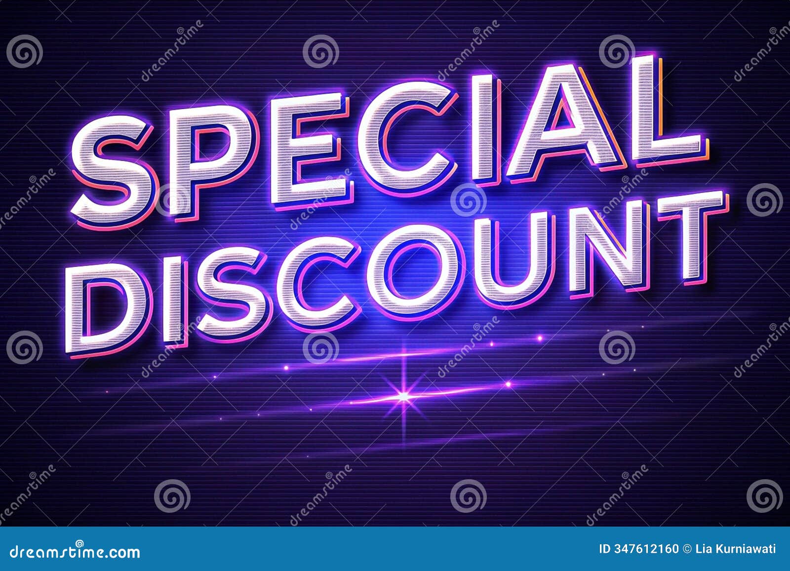Retro Neon Sign Announcing a Special Discount Offer Stock Illustration ...