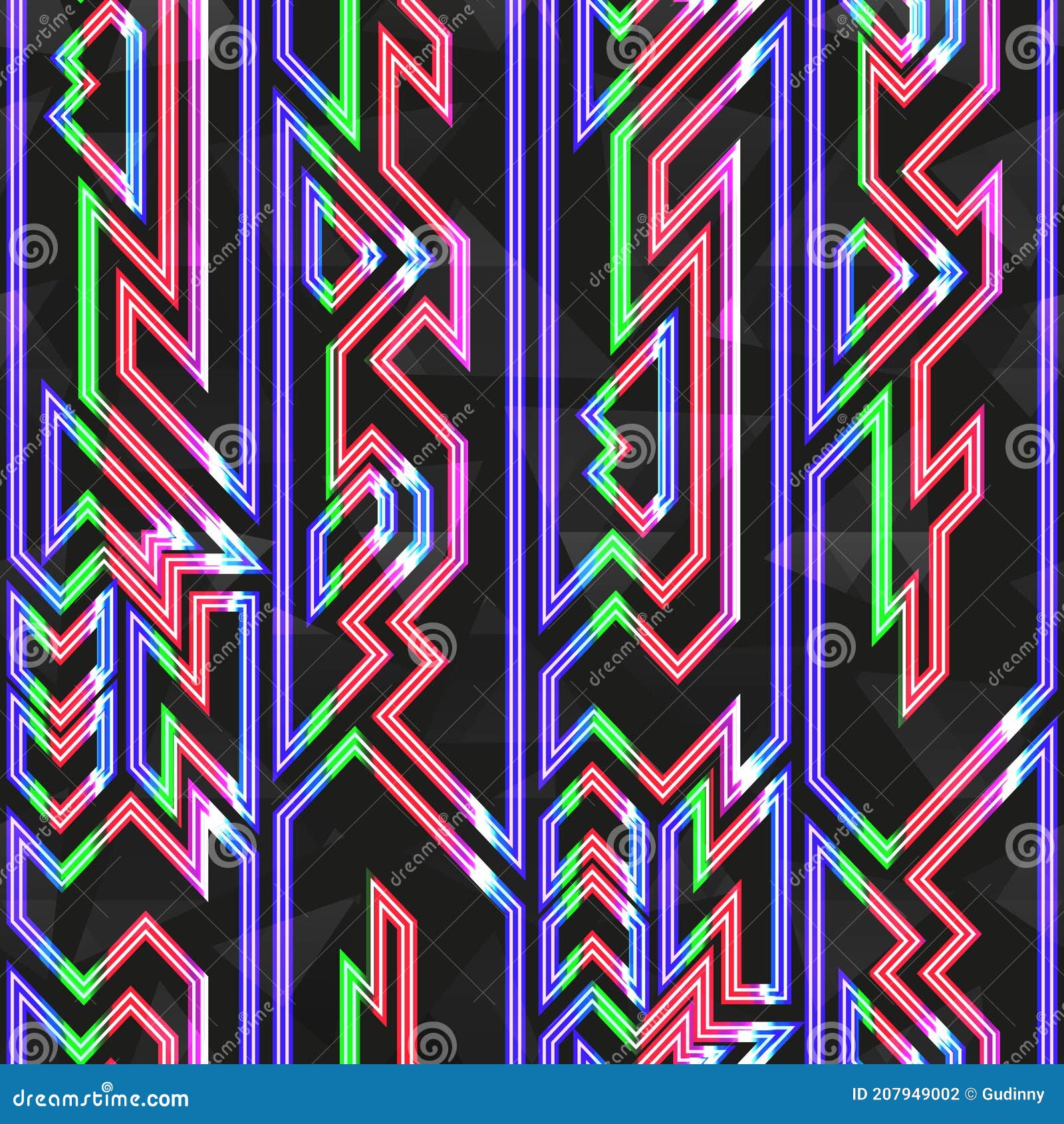 Retro Neon Stripes. Seamless Pattern Stock Vector - Illustration of ...