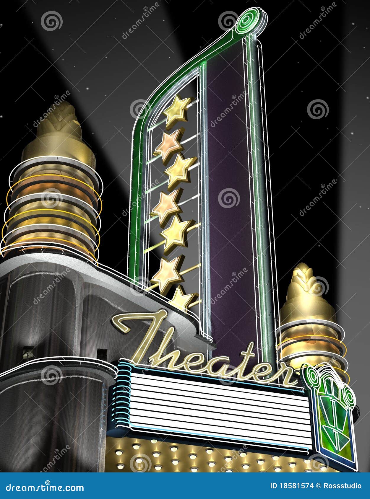 Neon Theater/Stage Symbols/ai Vector Illustration | CartoonDealer.com ...
