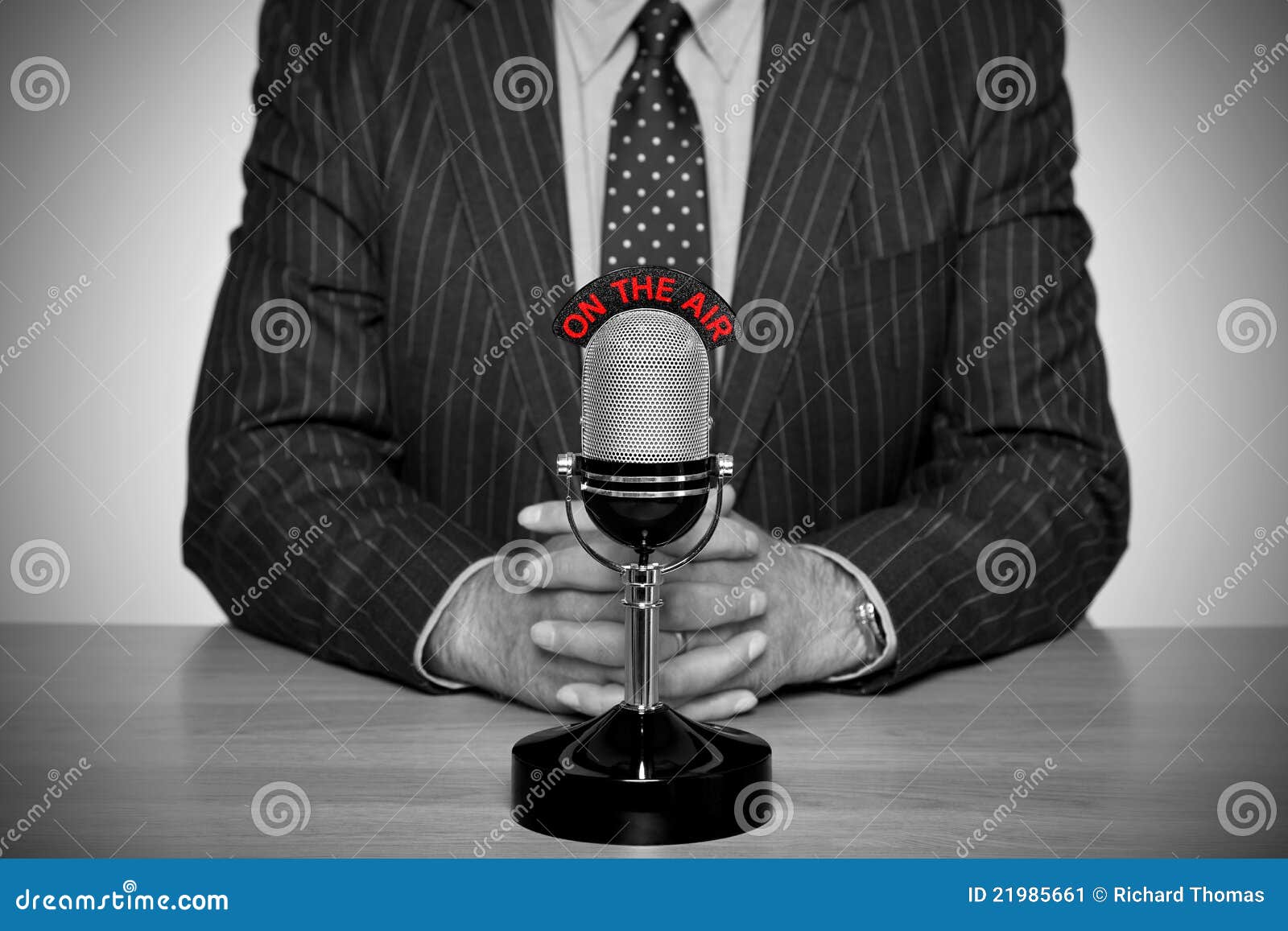 Retro News Broadcast and Microphone. Stock Image - Image of retro ...