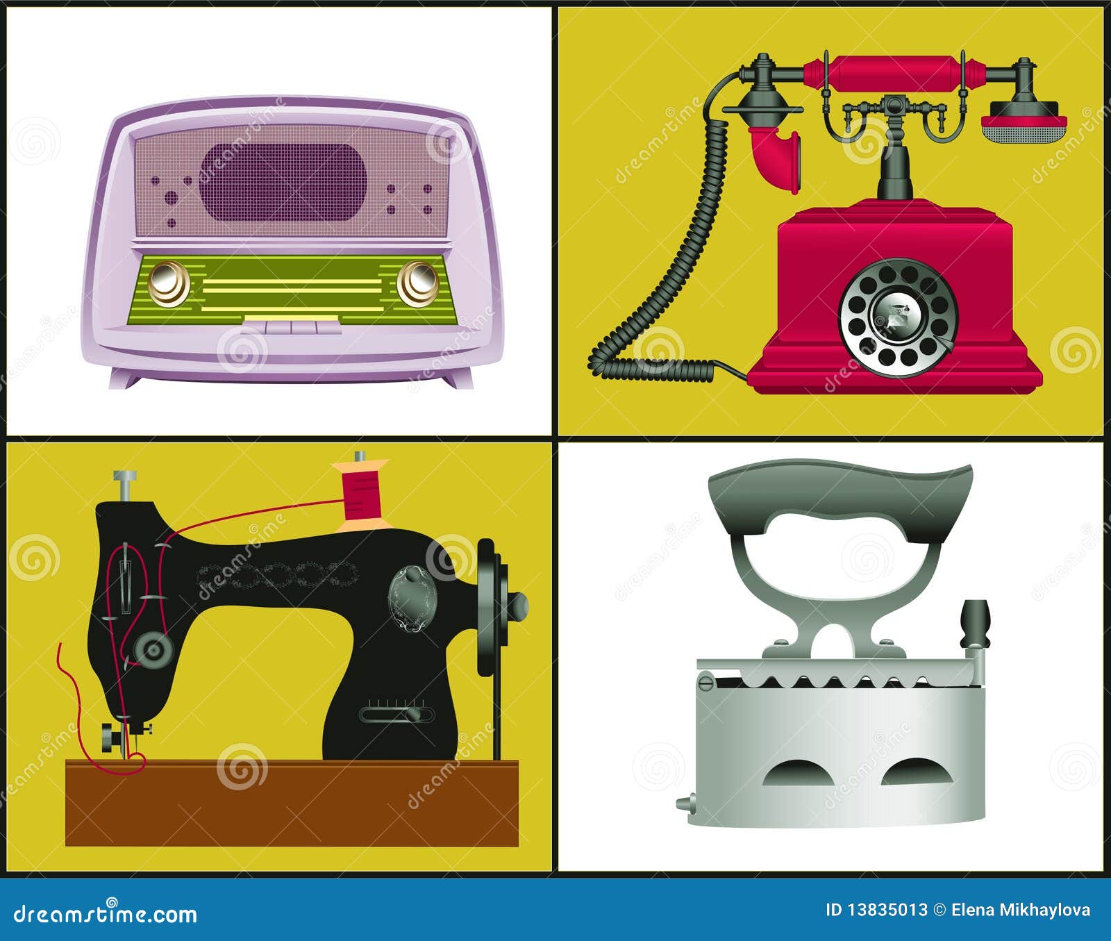 Retro objects stock vector. Illustration of radio, dial - 13835013