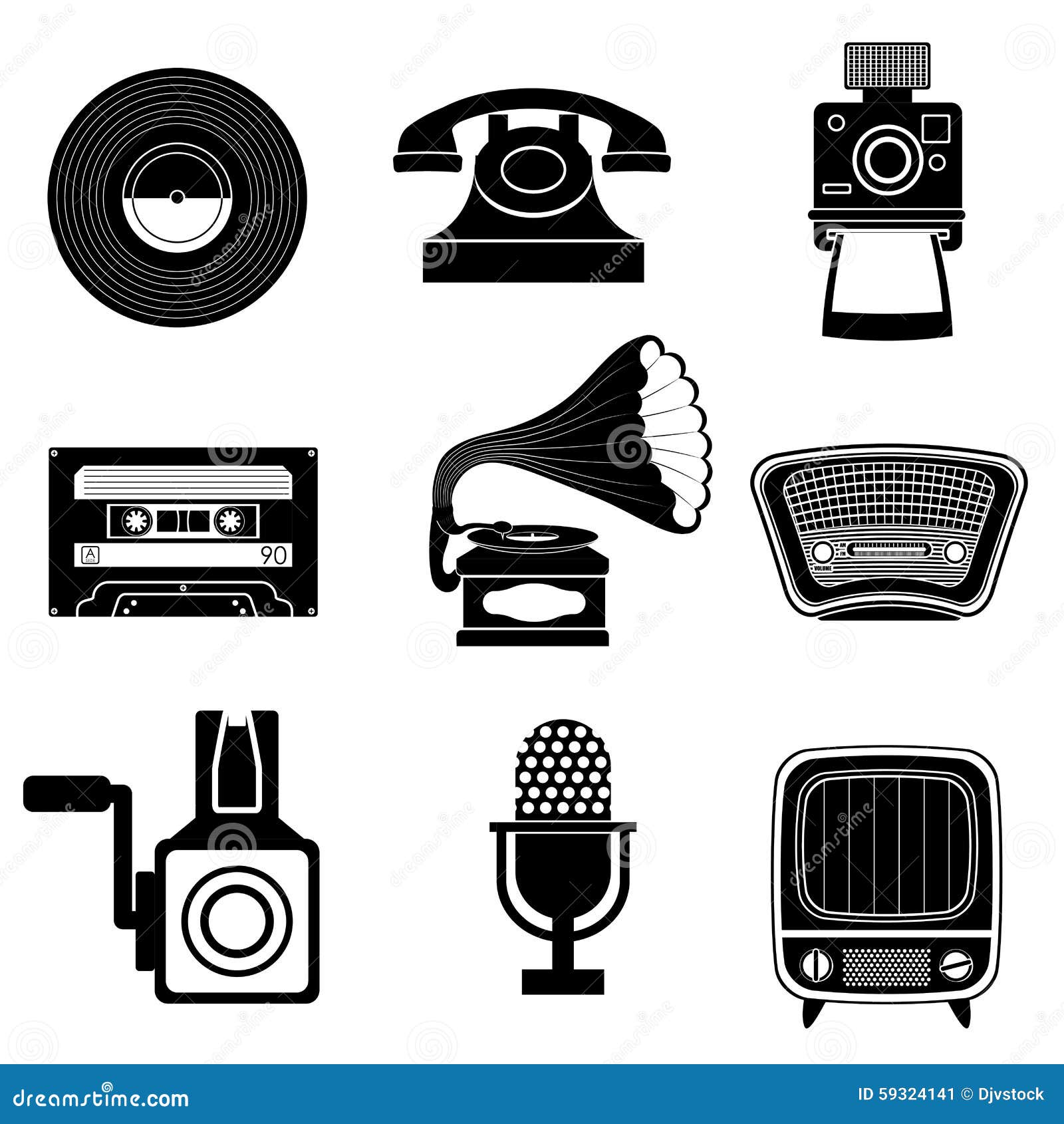 Retro Objects Vintage Design Stock Vector - Illustration of icon ...