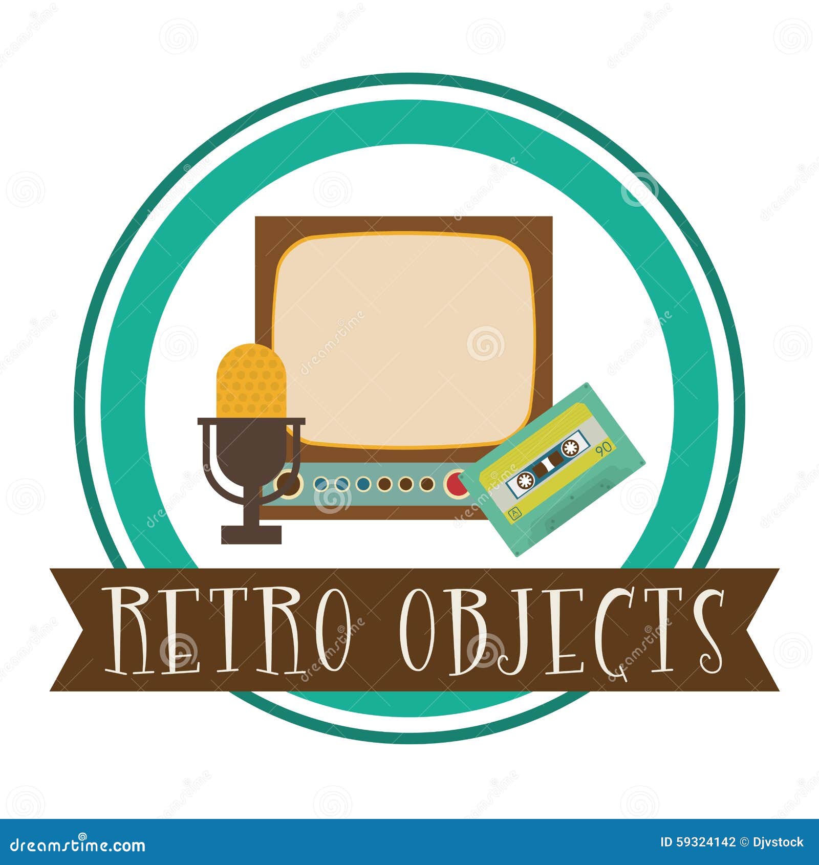 Retro Objects Vintage Design Stock Vector - Illustration of media, icon ...