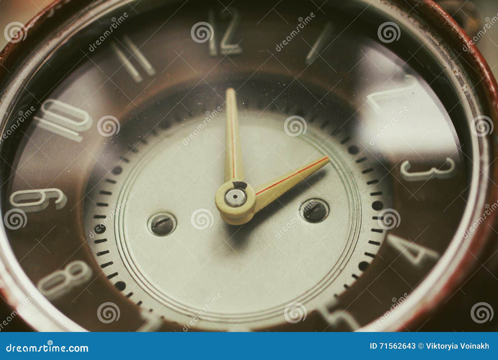 Retro old brown clock stock image. Image of design, aged - 71562643