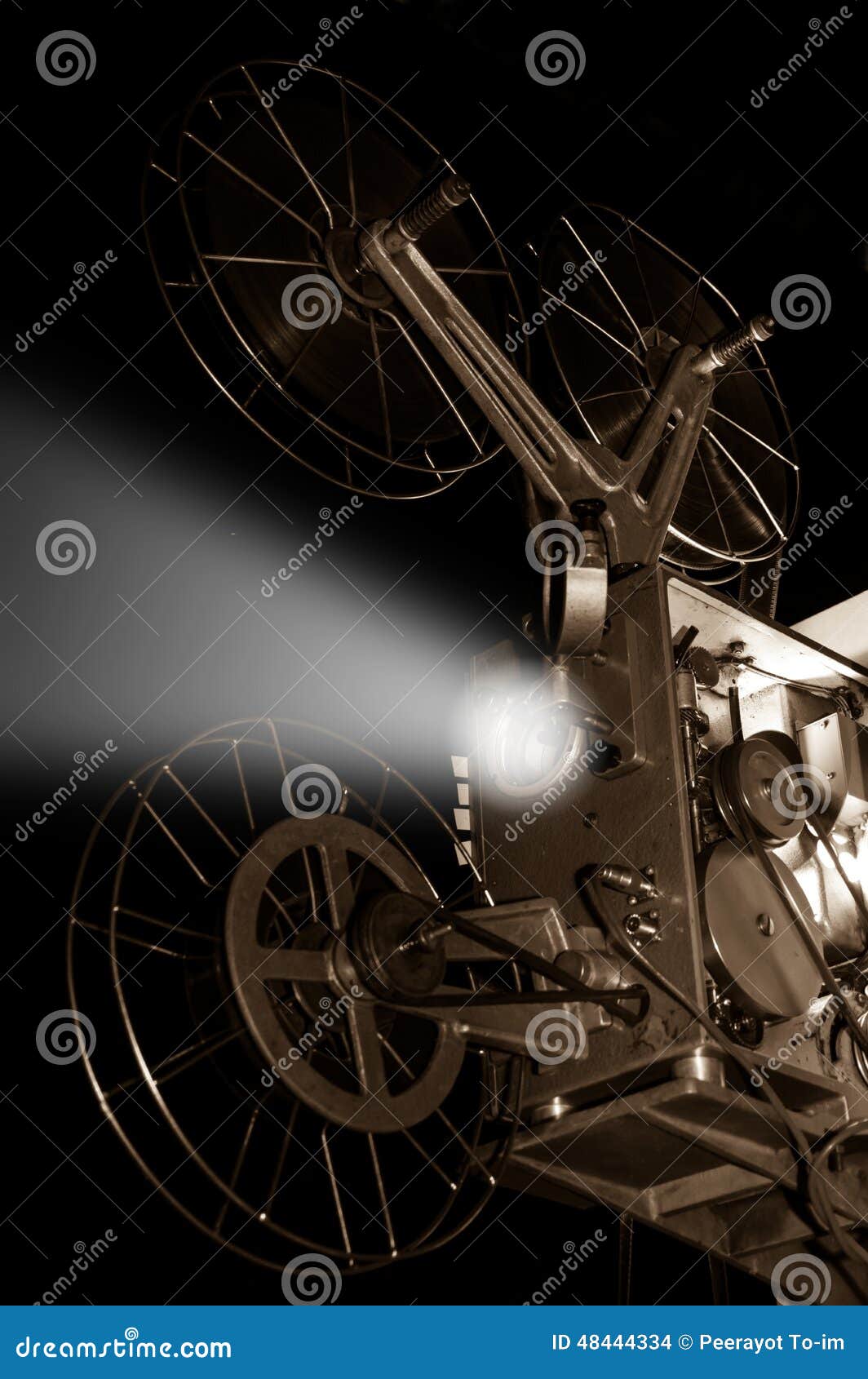 Retro Old Cinema Projector,sepia Color Stock Photo - Image of obsolete ...