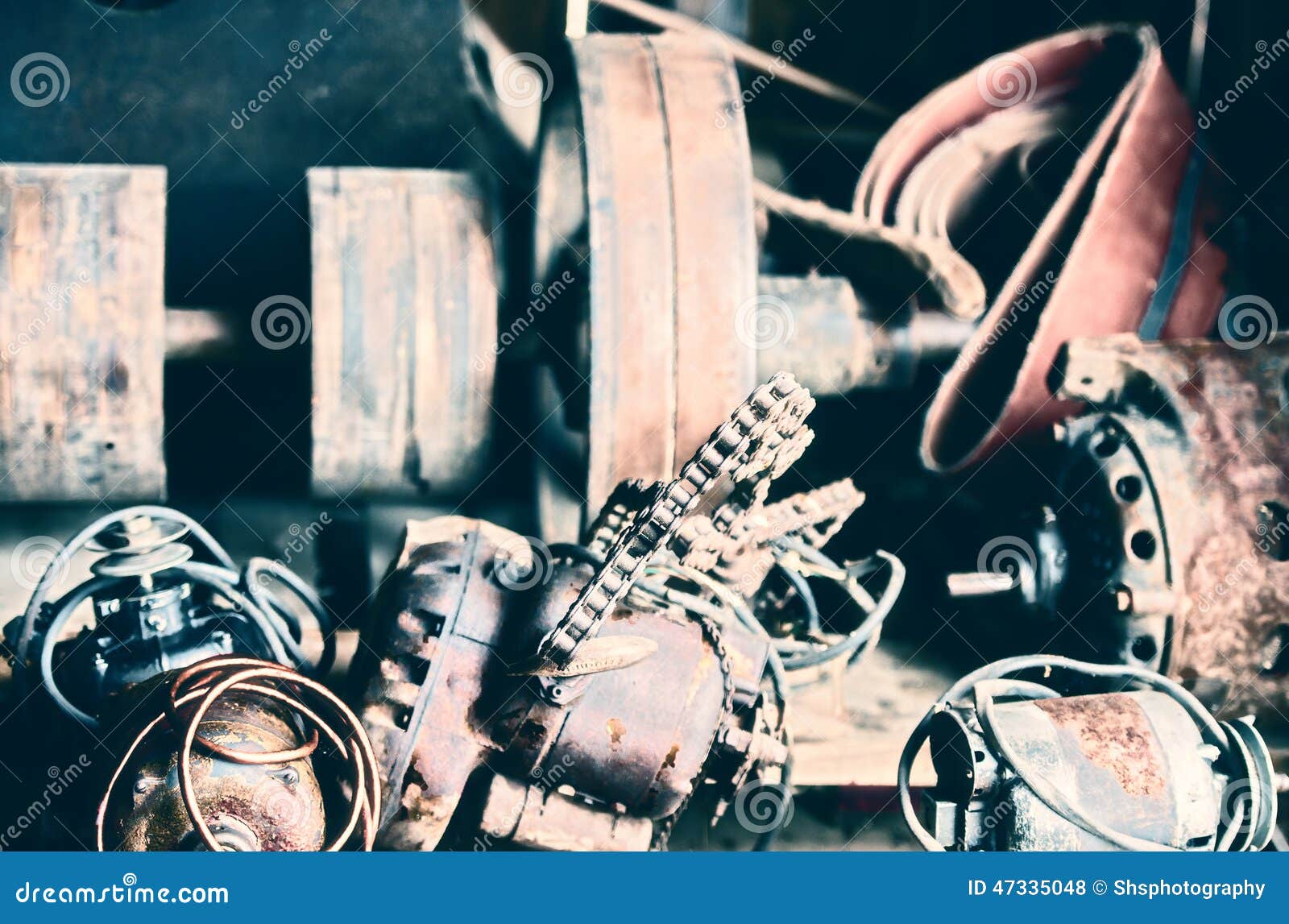 Retro Old Electric Motors in a Workshop Stock Photo - Image of ...