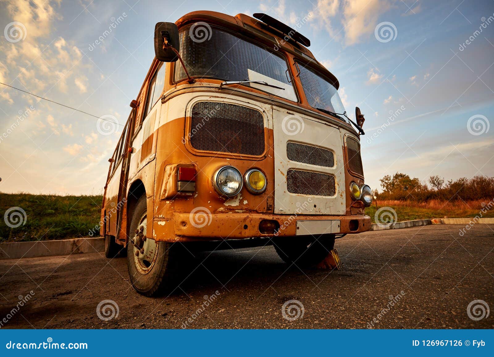 Retro Old Soviet Rusted Bus Stock Photo - Image of motor, russia: 126967126