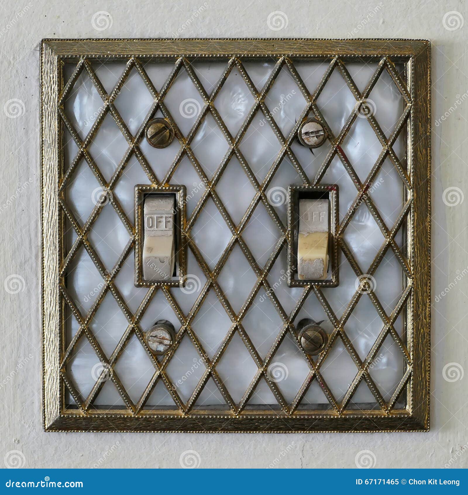 Retro Old Style Lightswitch Stock Image - Image of brighten, plate ...