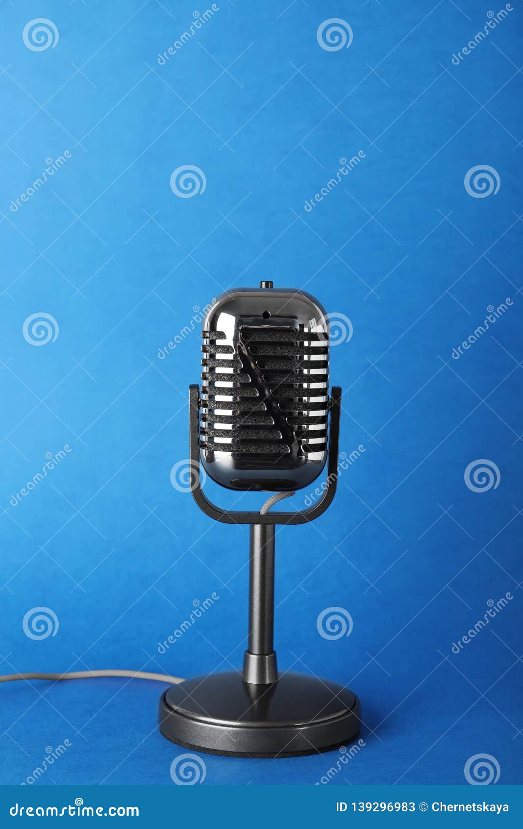 Retro old style microphone stock image. Image of music - 139296983