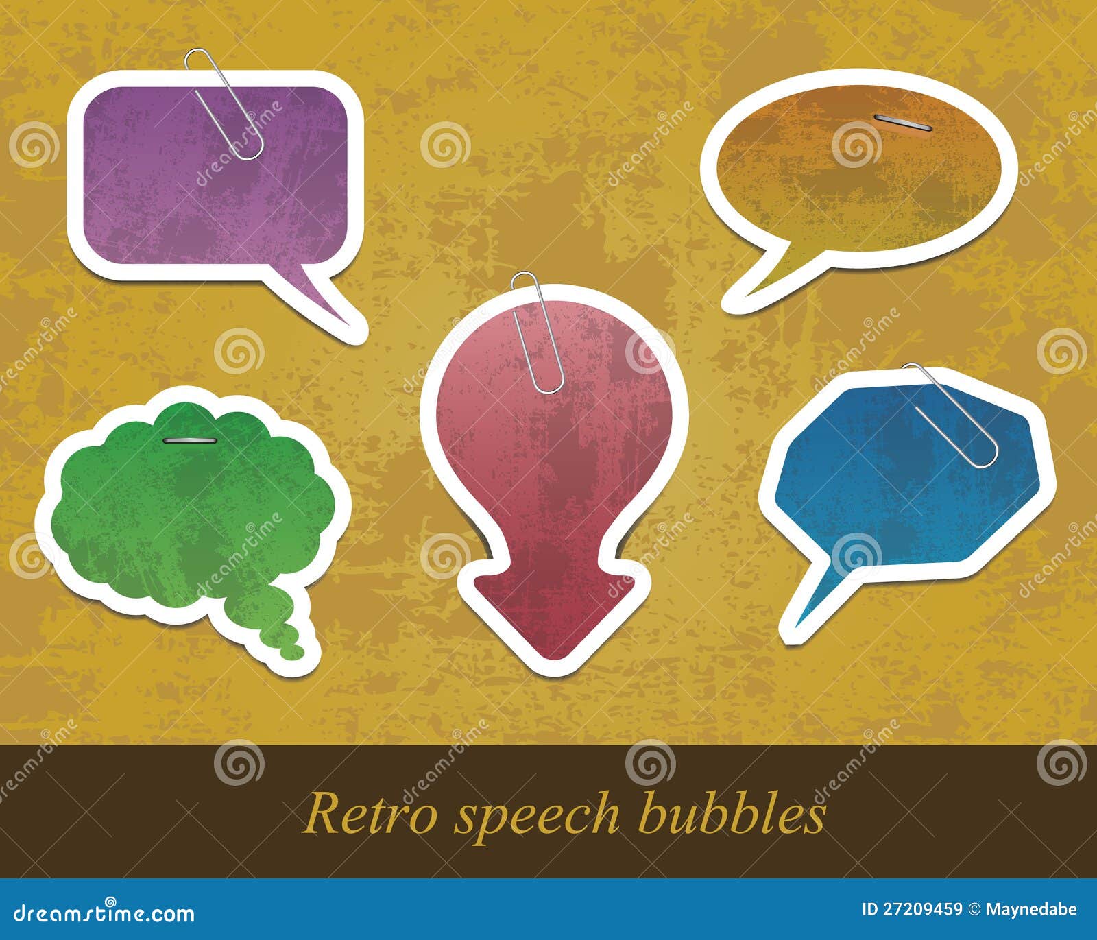 Retro Old-style Set of Paper Speech Bubbles Stock Vector - Illustration ...