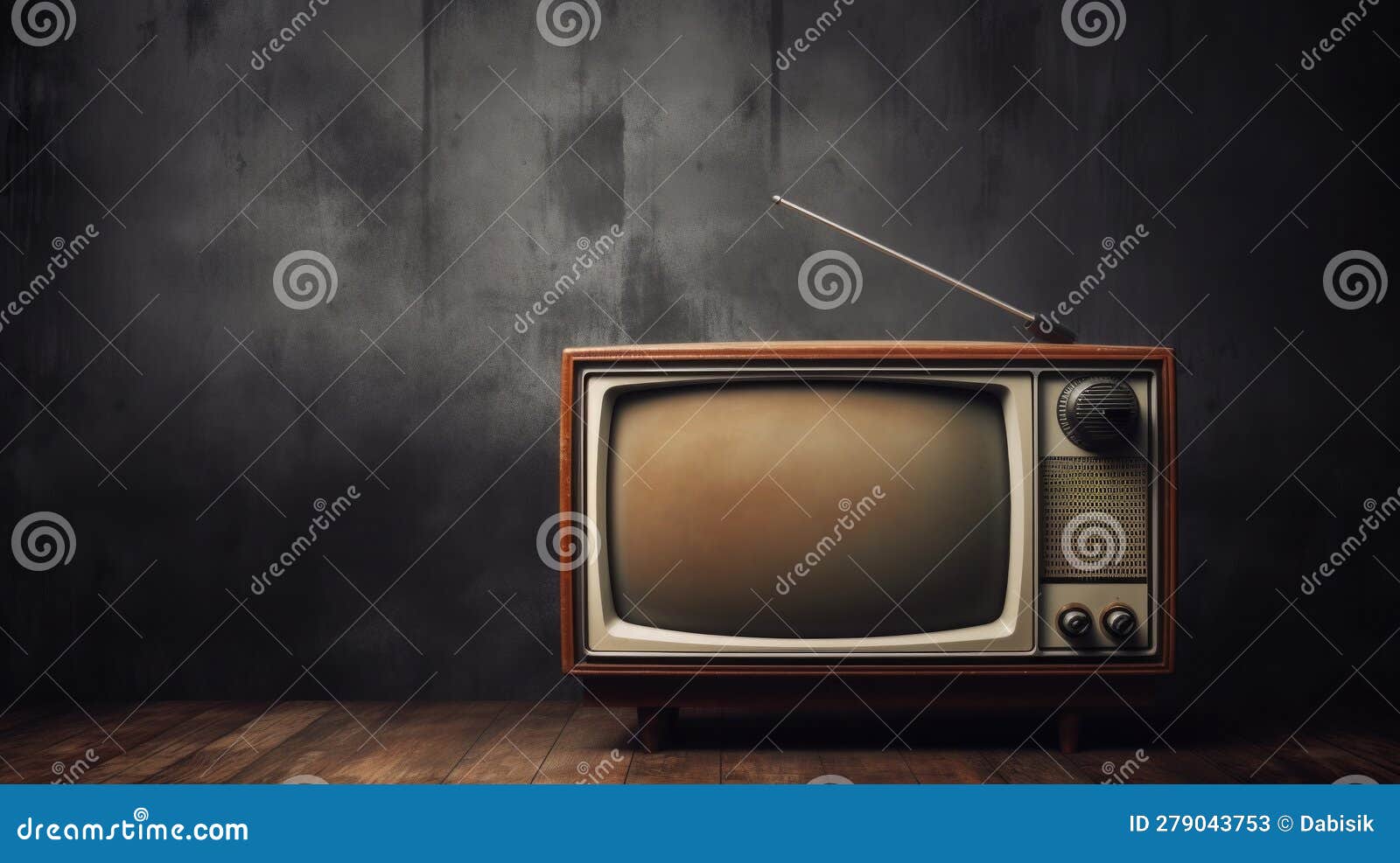 Retro Old Television on Abstract Background. Minimal Style. Generative ...