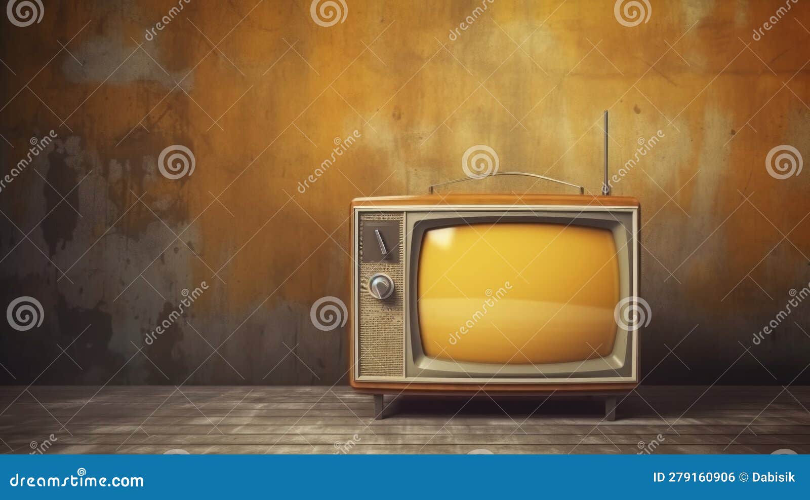 Retro Old Television on Abstract Background. Minimal Style. Generative ...