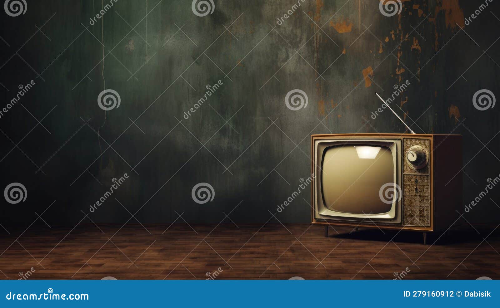 Retro Old Television on Abstract Background. Minimal Style. Generative ...