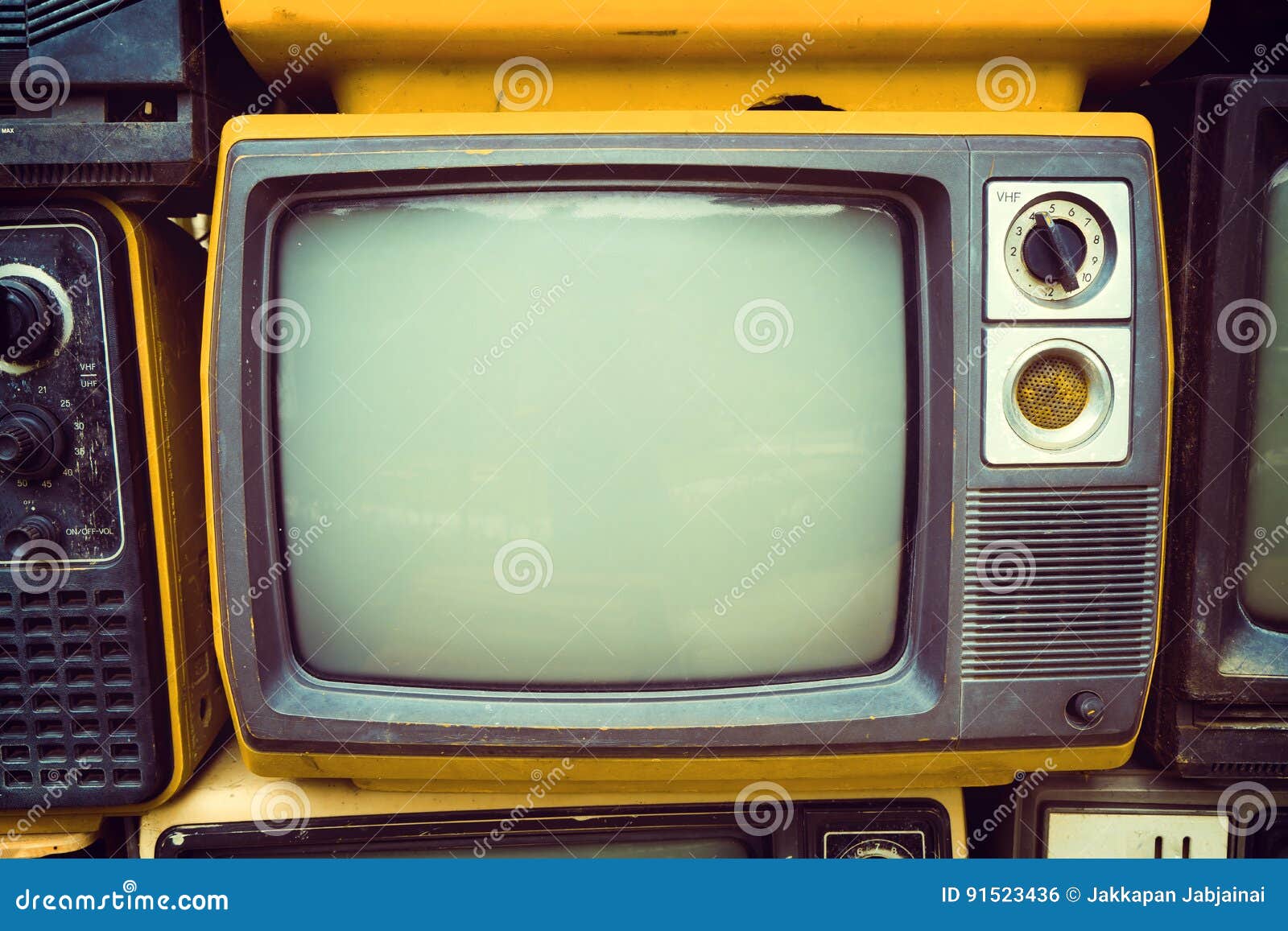 Retro old television stock photo. Image of blank, color - 91523436
