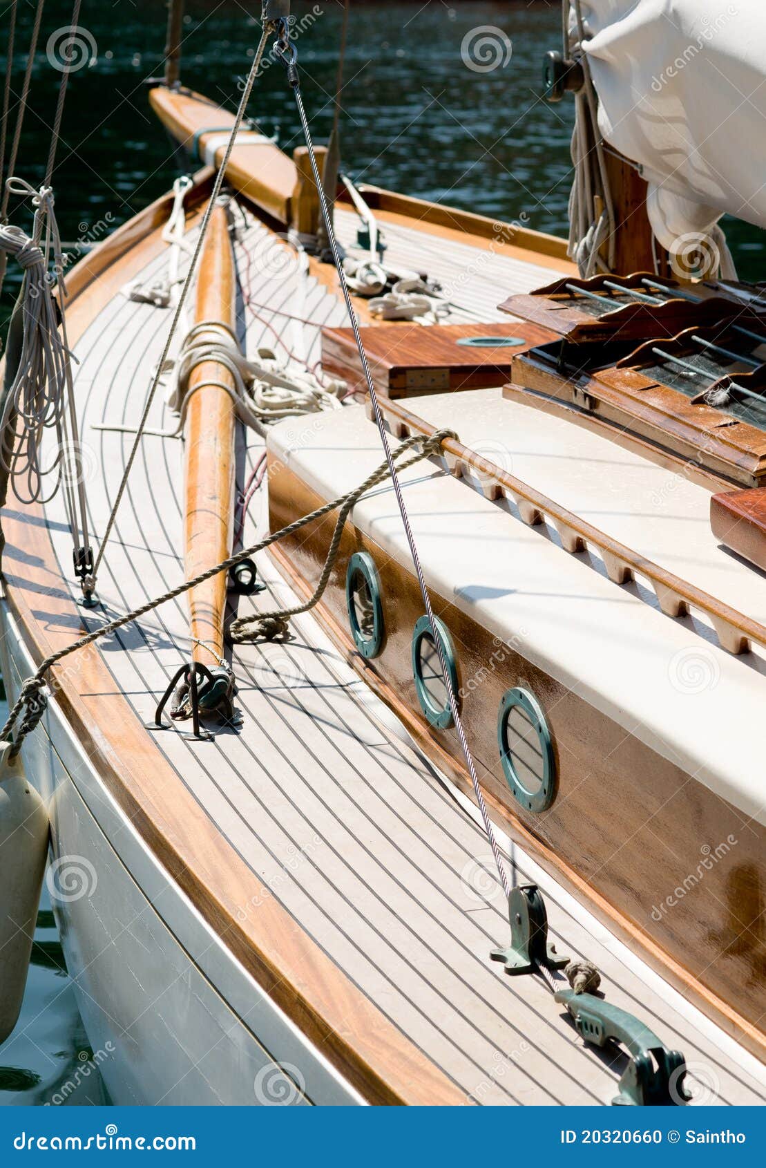 Retro old yacht boat stock photo. Image of teak, harbor - 20320660