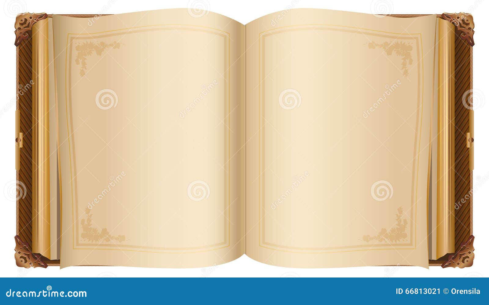 Retro Open Book with Blank Pages Stock Vector - Illustration of ...