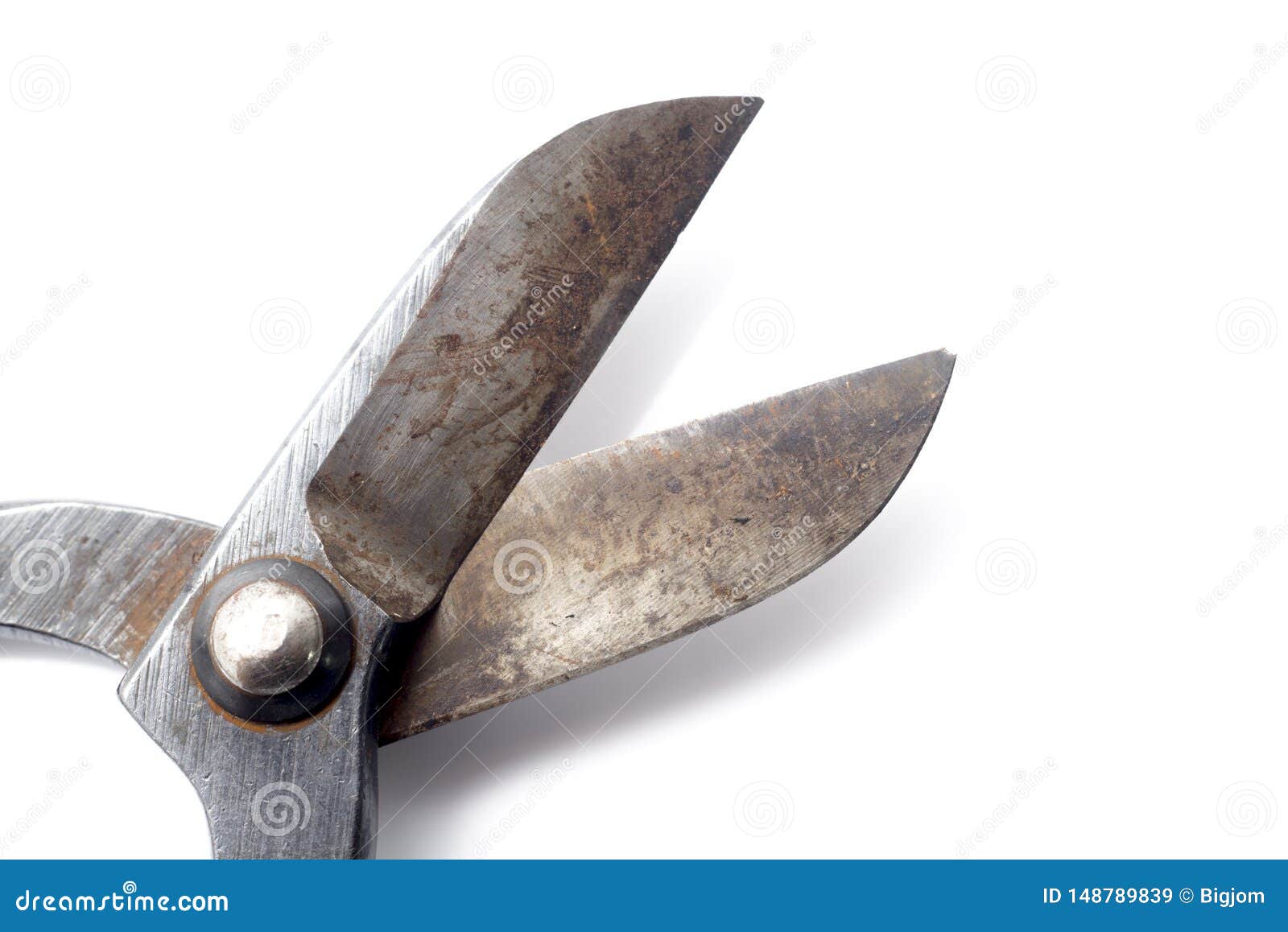 Retro Opened Scissors Isolated on White Background Stock Image - Image ...