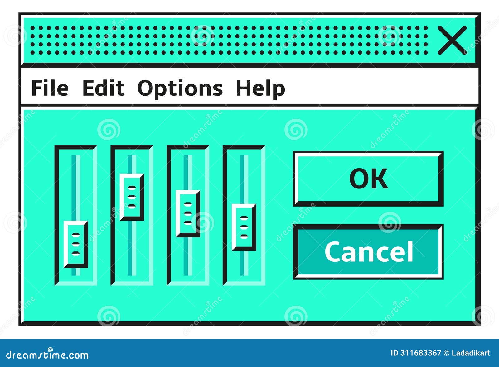 Retro Option Window Frame. Old Computer Style Stock Vector ...