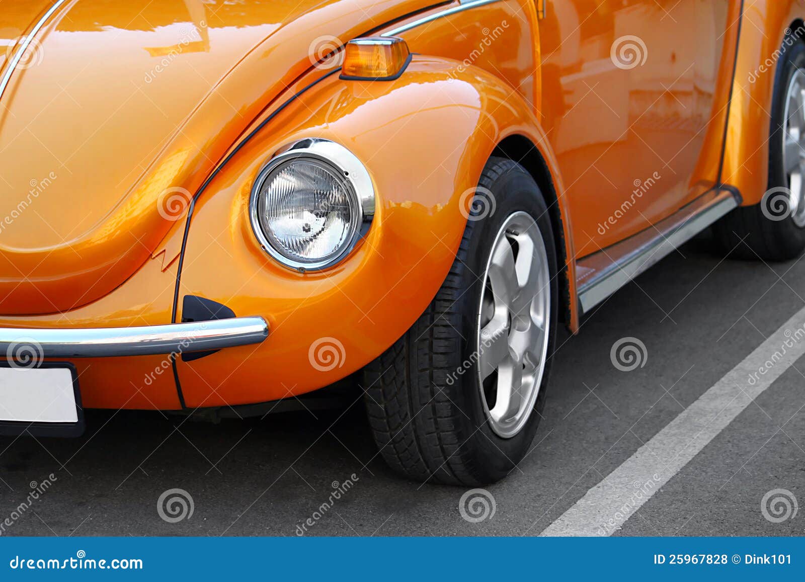 Retro orange car stock photo. Image of auto, asphalt - 25967828