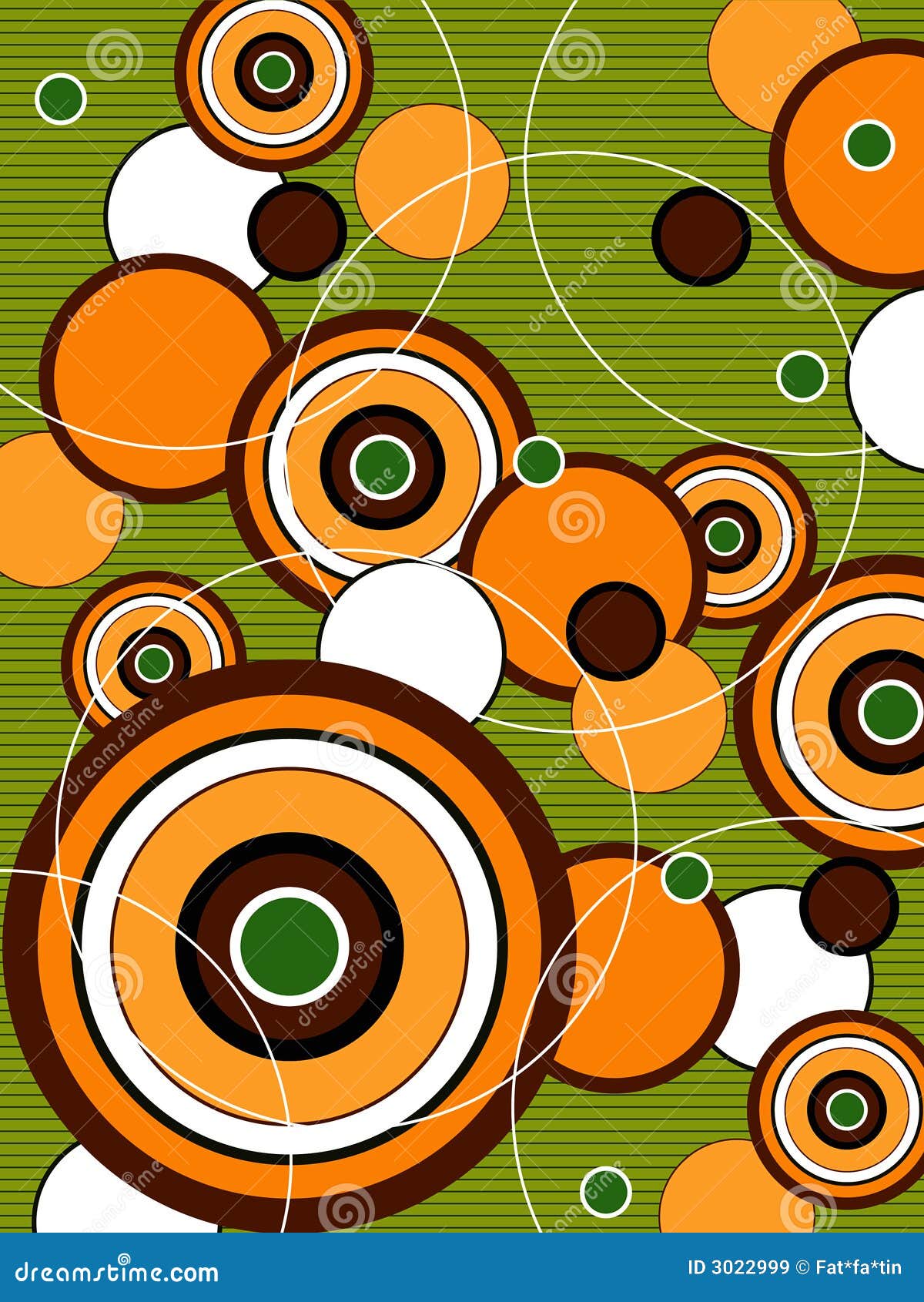 Retro Orange Green Pop Circles Stock Illustration - Illustration of ...