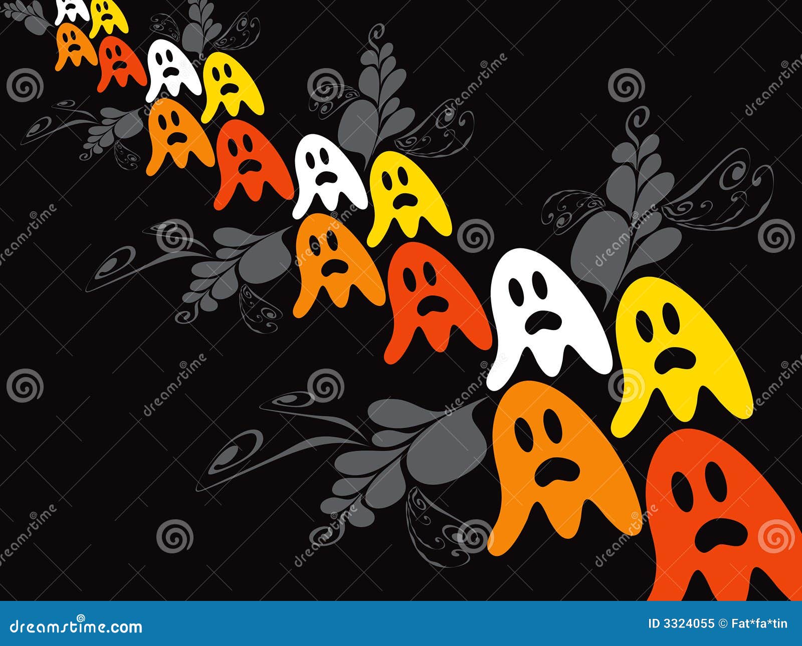 Retro Orange Halloween Ghost Stock Vector - Illustration of holiday ...