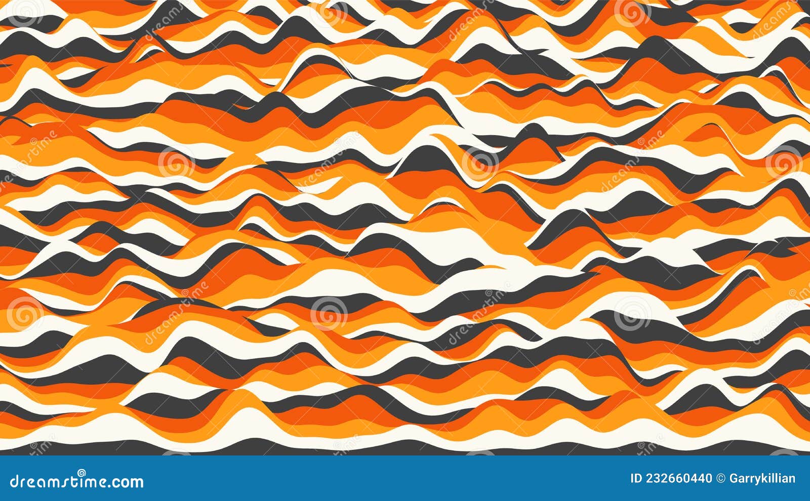 Retro Orange Stripes Distorted Backdrop. Procedural Vintage Ripple ...