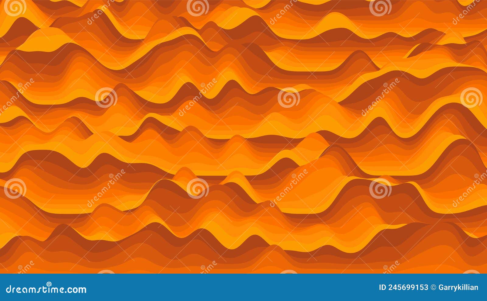 Retro Orange Stripes Distorted Backdrop. Procedural Vintage Ripple ...