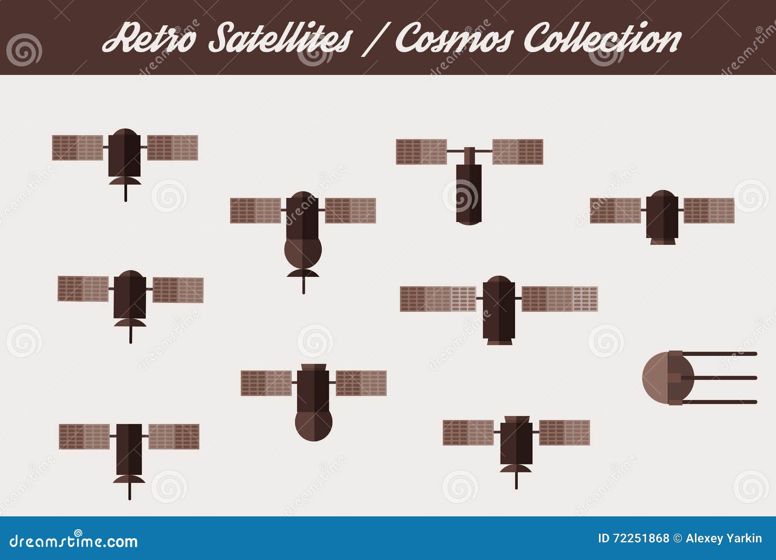 Retro Orbit Satellites. stock illustration. Illustration of ...