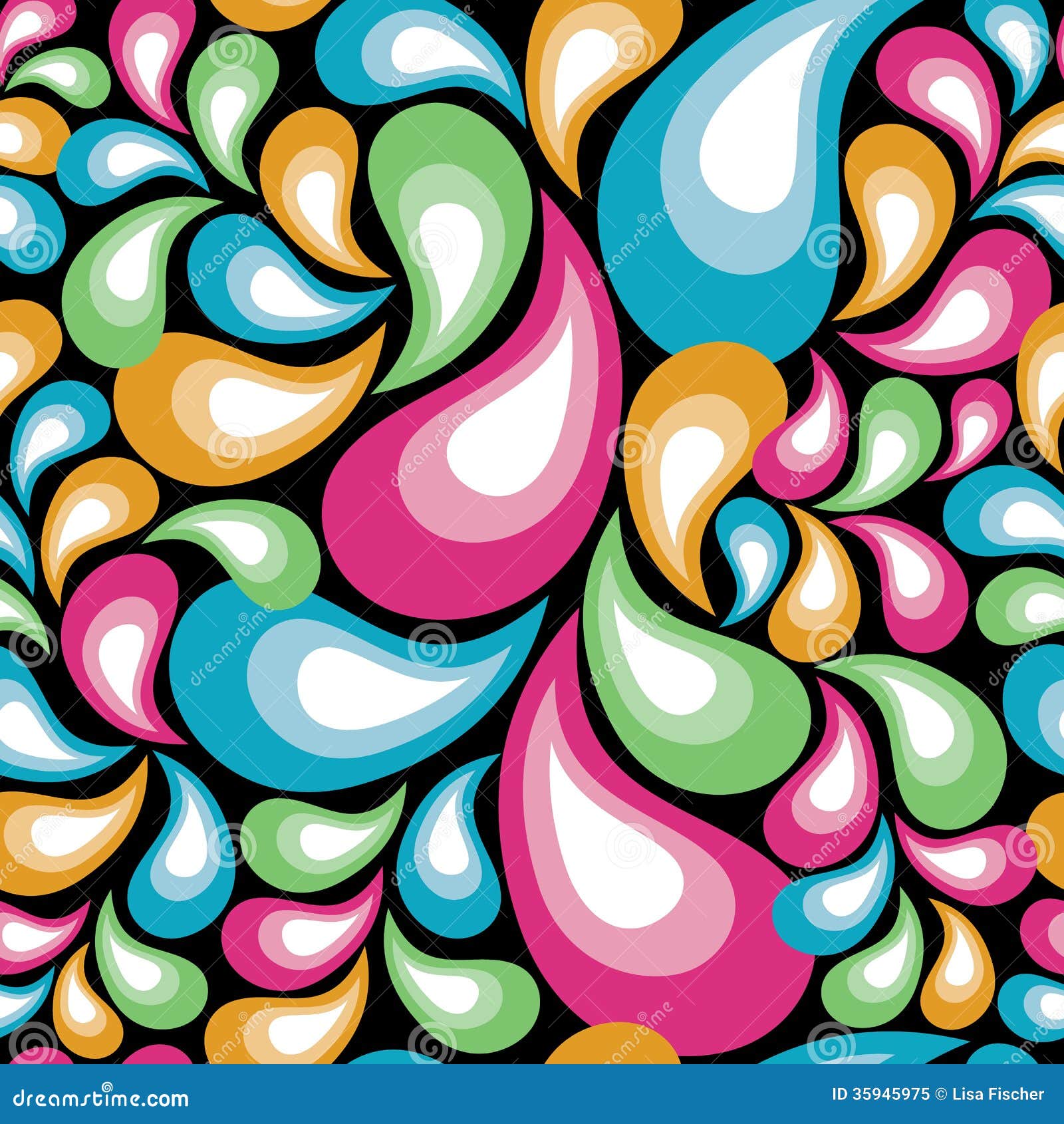 Organic Pattern For Coloring Page. Waterdrops And Plants Elements ...