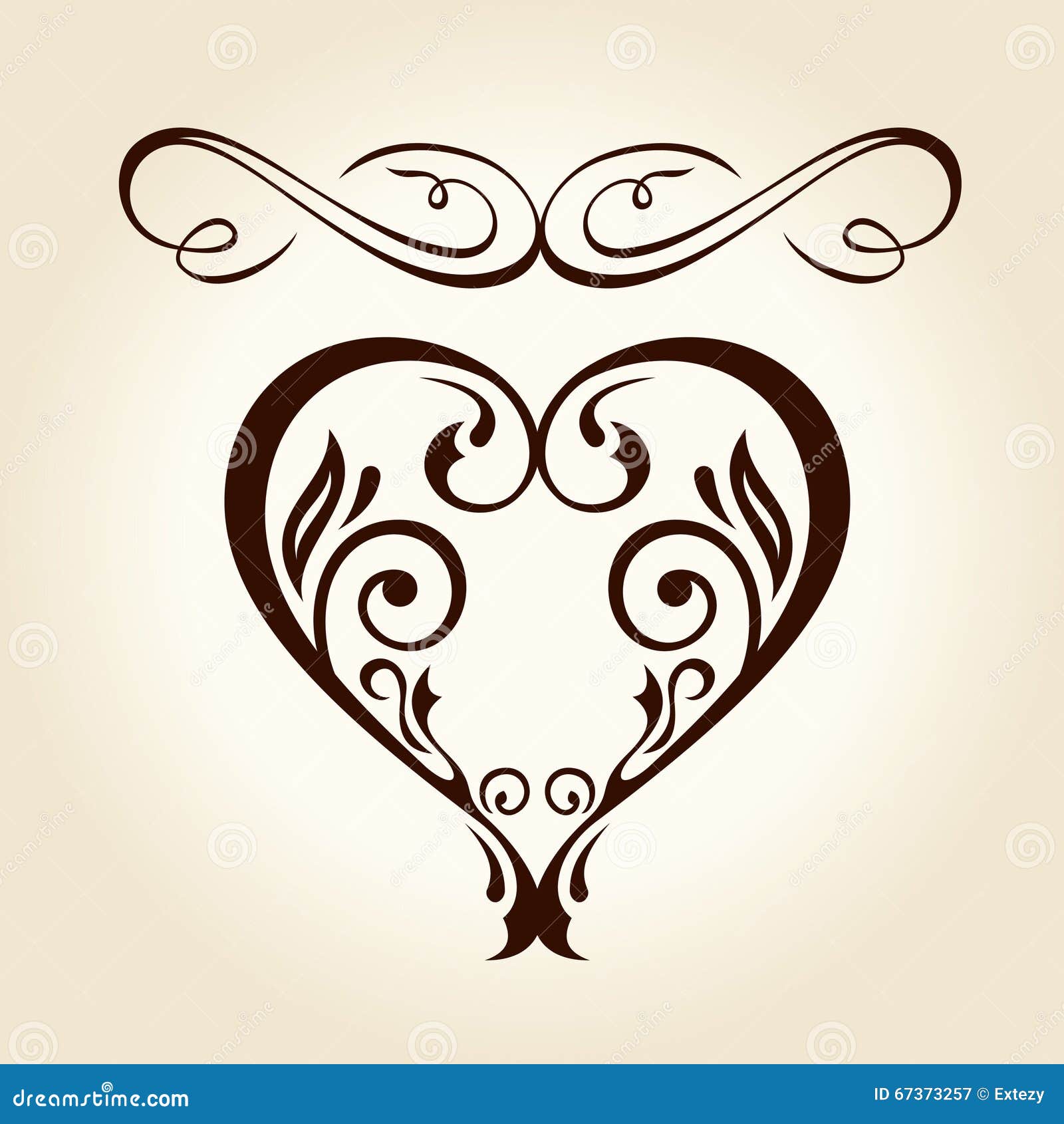 Retro Ornament Calligraphic Curves Elements Stock Vector - Illustration ...