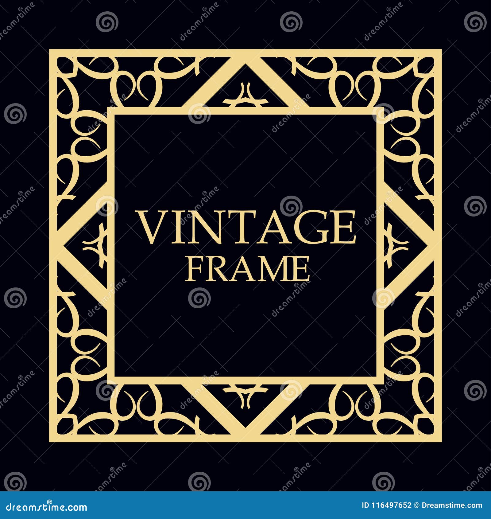 Retro ornamental frame stock vector. Illustration of date - 116497652