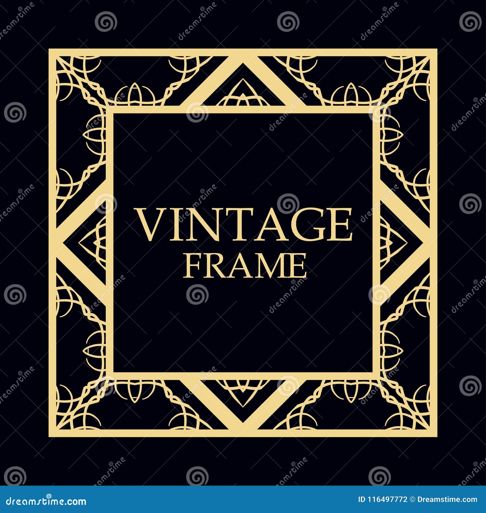 Retro ornamental frame stock vector. Illustration of geometric - 116497772