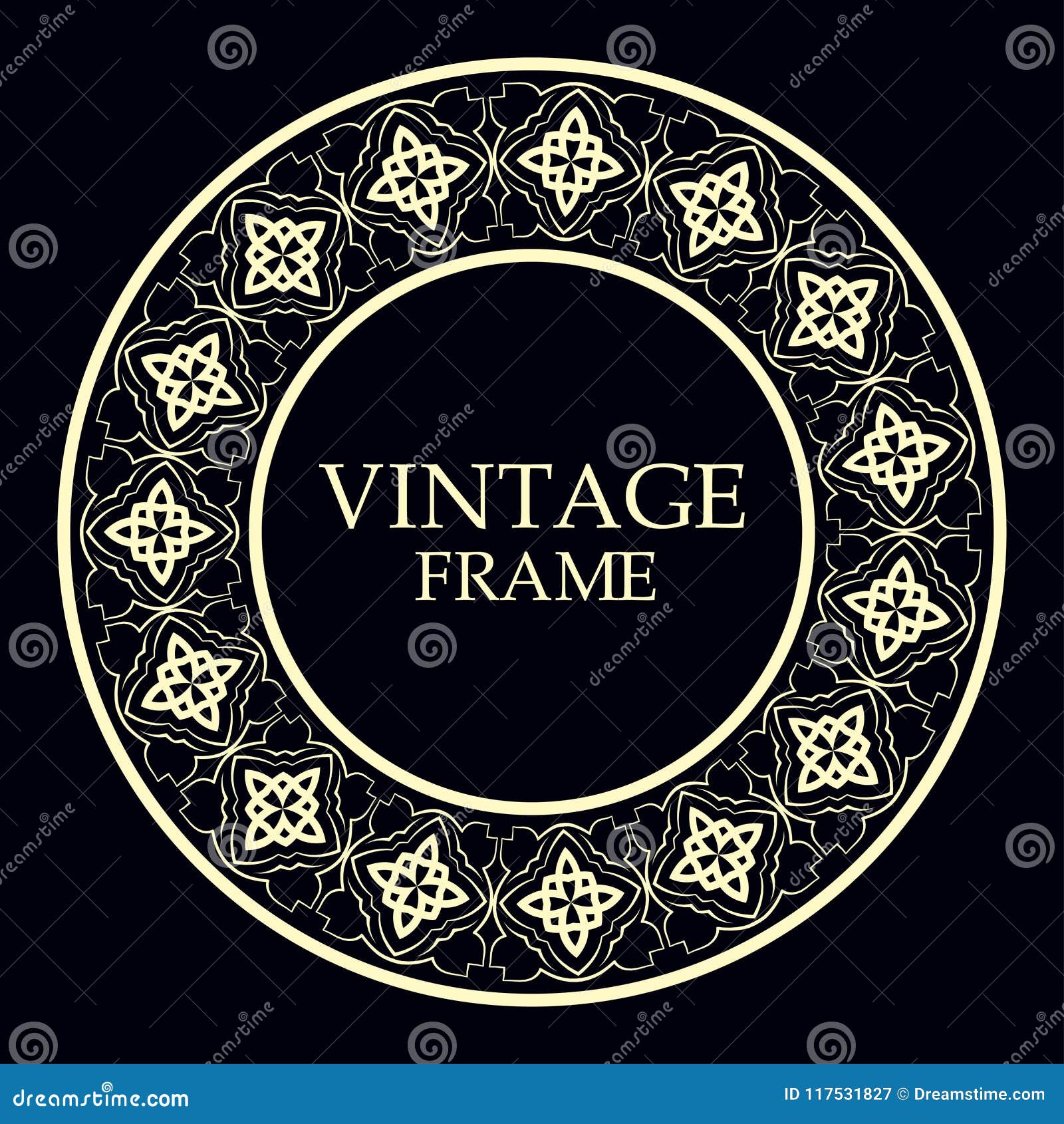 Ornamental round frame stock vector. Illustration of circle - 117531827