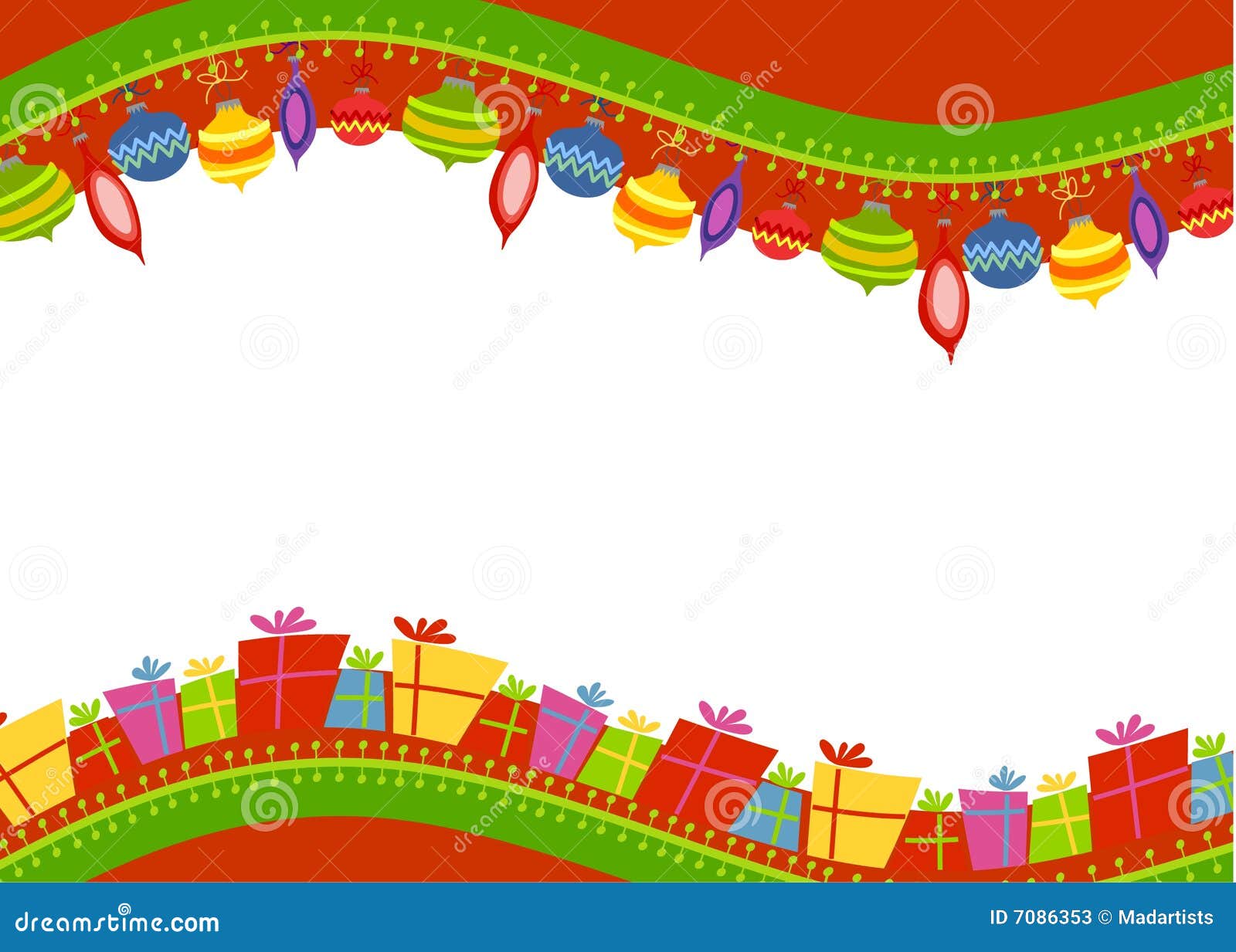 Retro Ornaments Gifts Border Stock Illustration - Illustration of ...