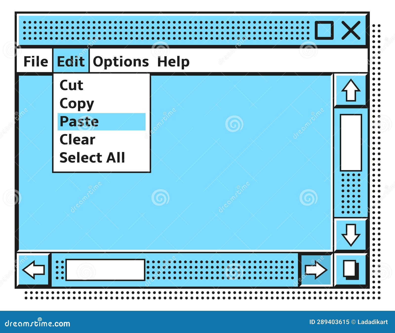 Retro Os Window. Old Pc Interface Template Stock Vector - Illustration ...