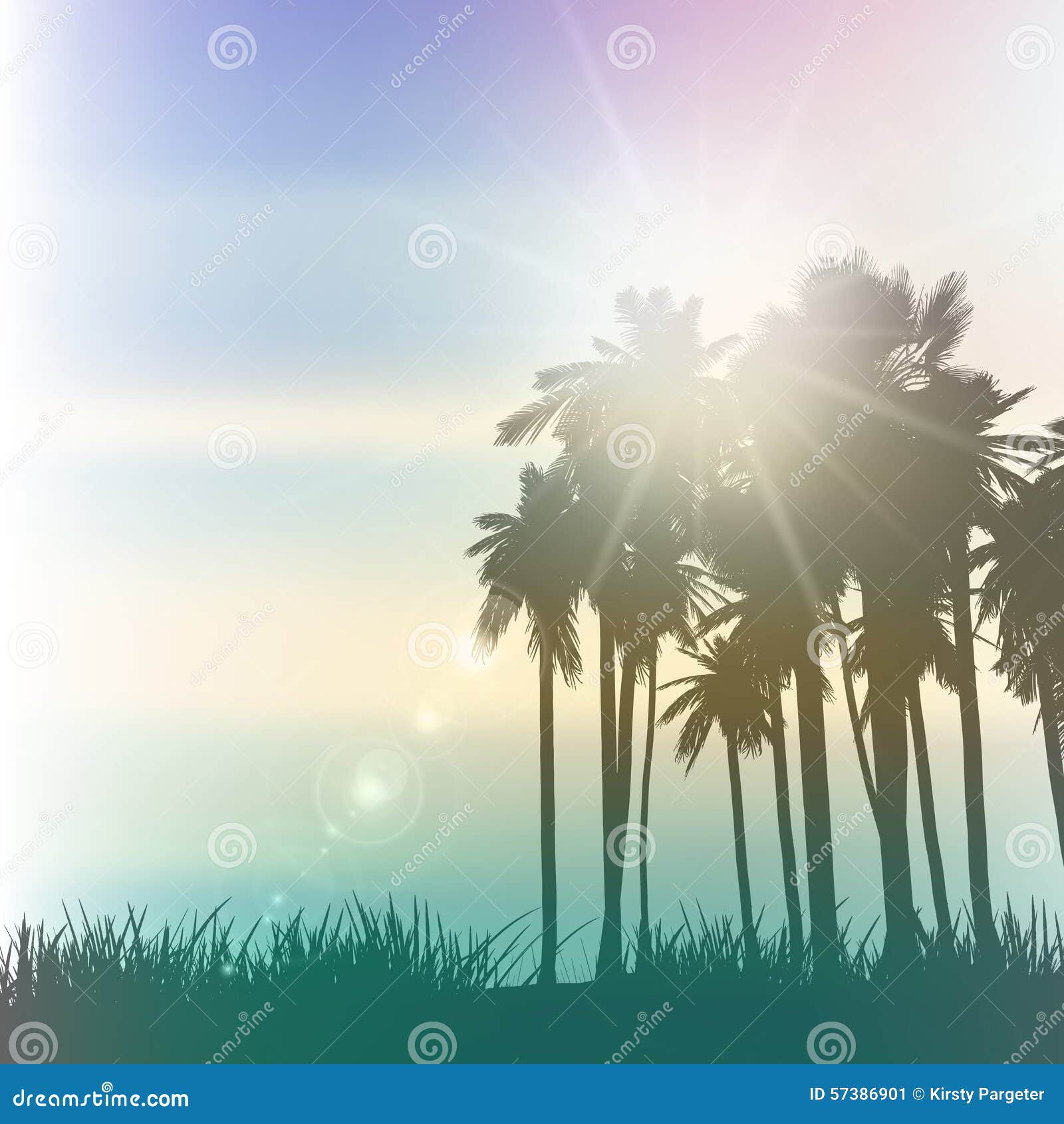Retro palm trees stock vector. Illustration of silhouette - 57386901