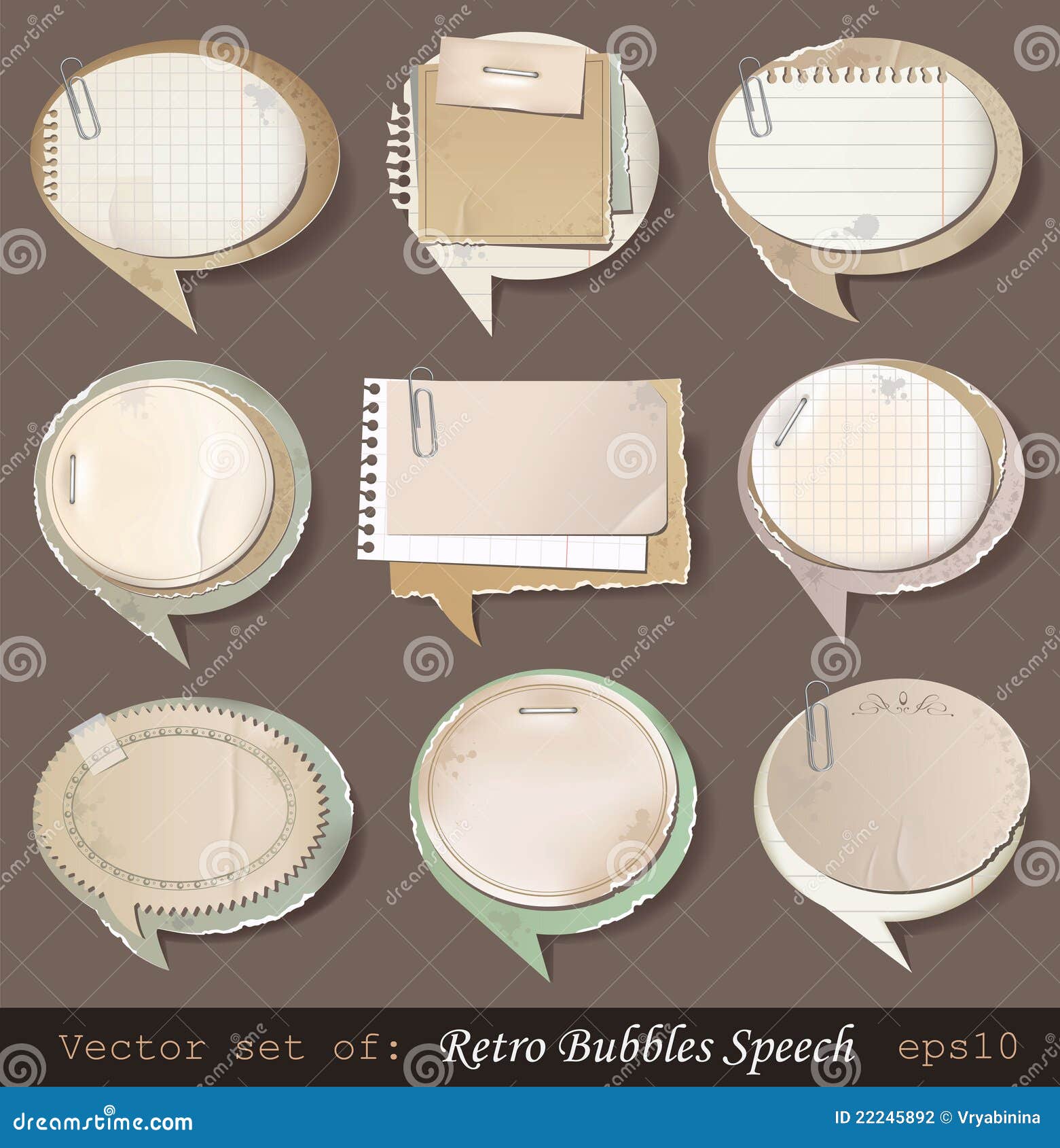 Retro paper bubbles speech stock vector. Illustration of message - 22245892