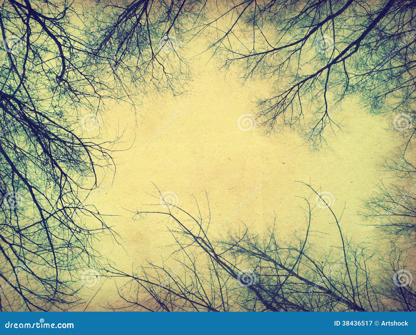 Retro Paper with Tree Branches Stock Illustration - Illustration of ...