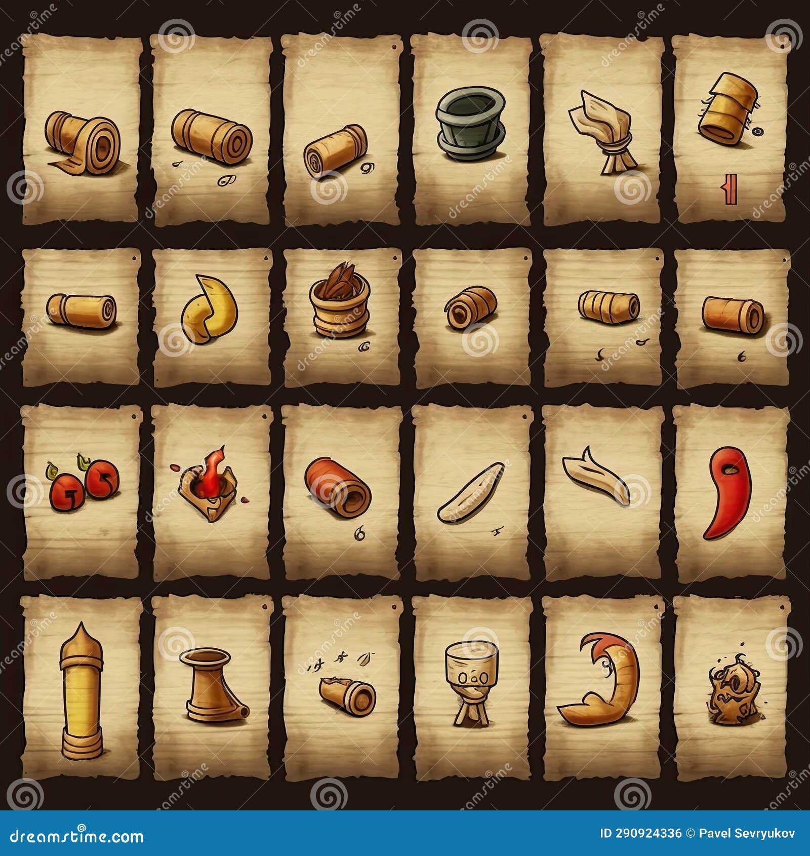 Retro Papyrus Scroll Game Ai Generated Stock Photo - Image of roll ...