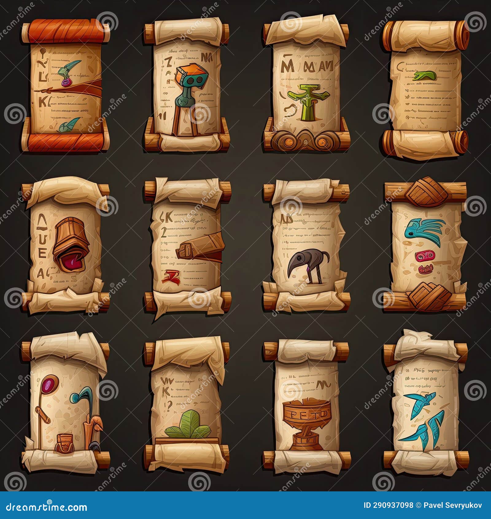 Retro Papyrus Scroll Game Ai Generated Stock Photo - Image of texture ...