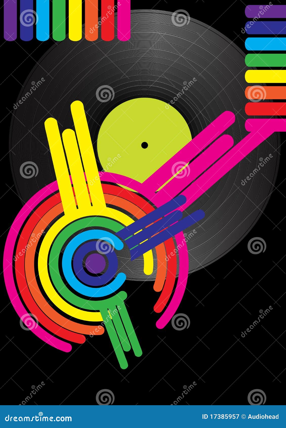 Retro Party Background stock illustration. Illustration of gramophone ...