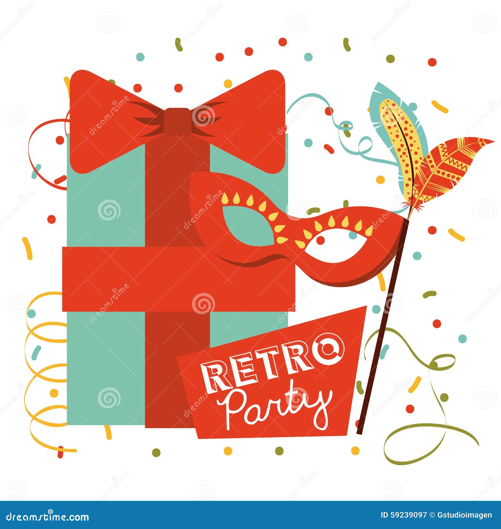 Retro party celebration stock vector. Illustration of party - 59239097