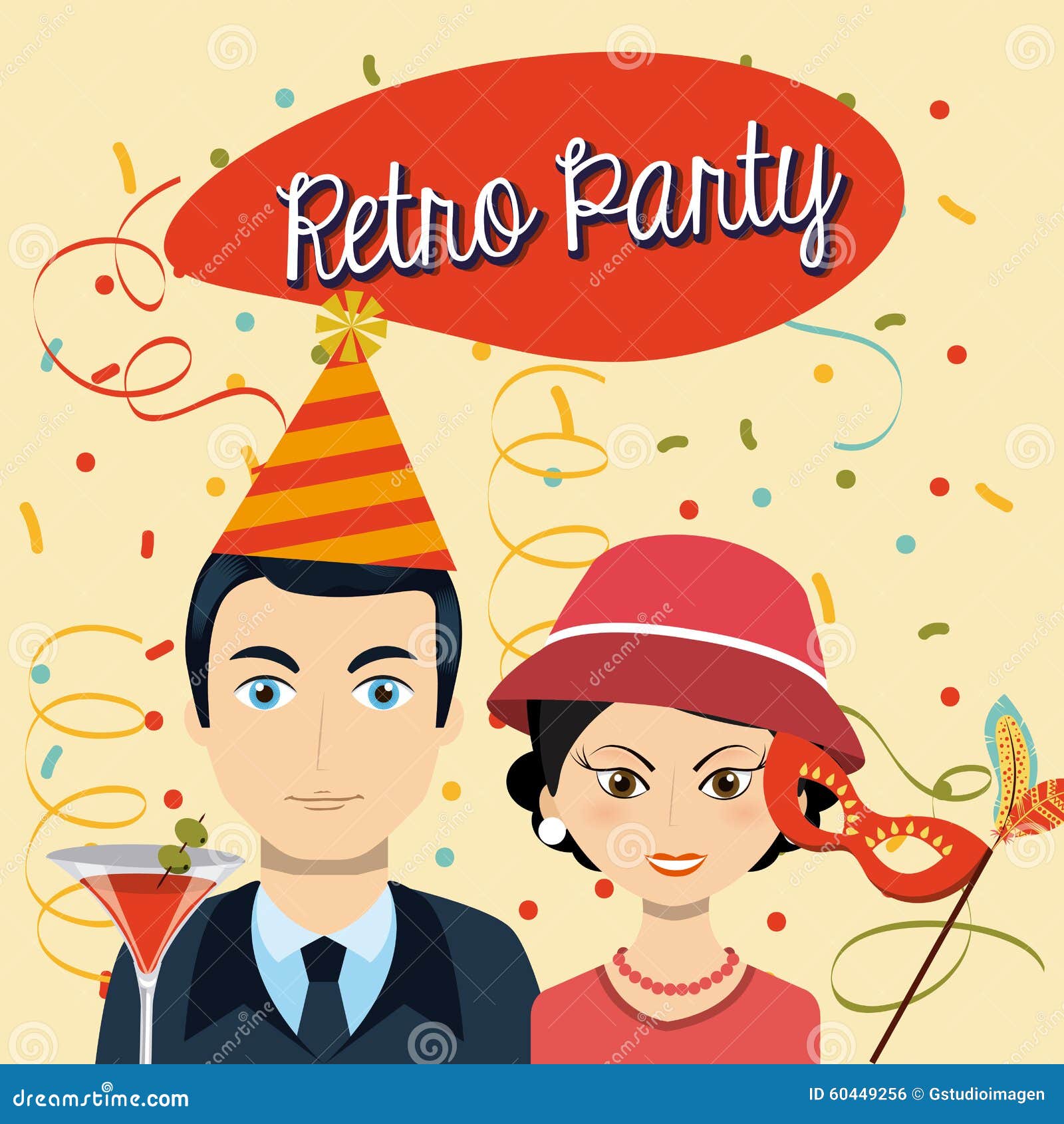 Retro party stock vector. Illustration of poster, night - 60449256
