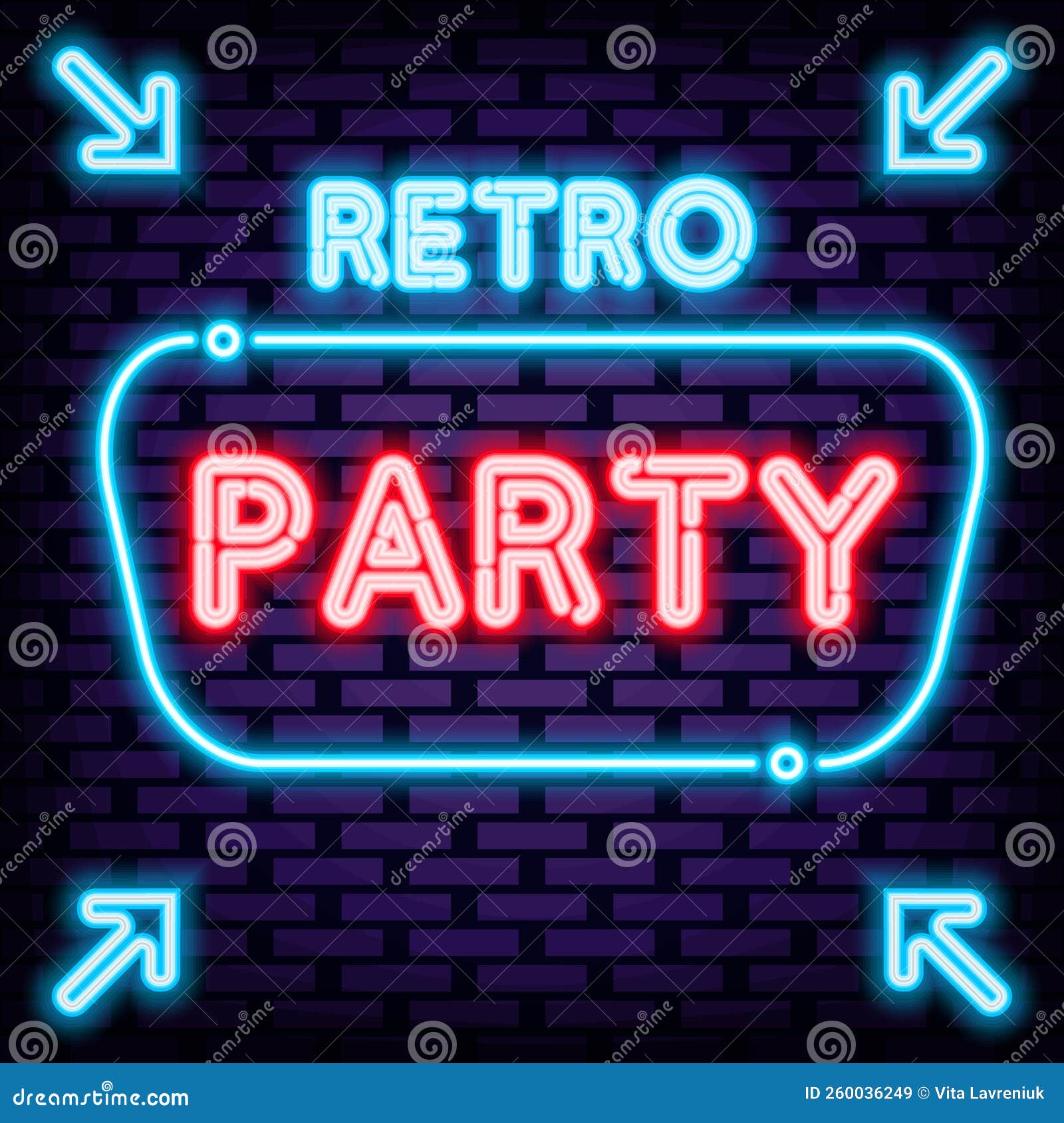 Retro Party Neon Sign Vector. Neon Script. Light Banner Stock Vector ...